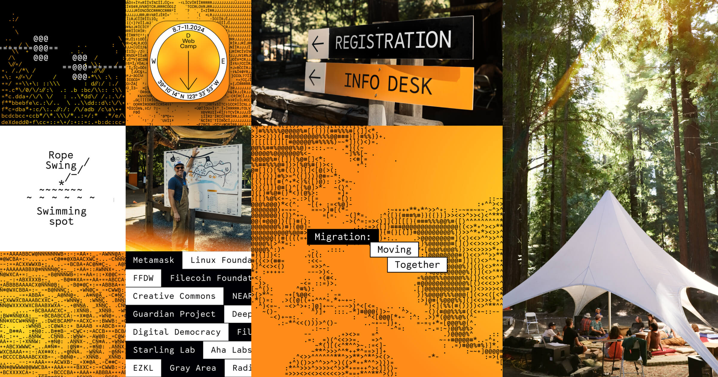 DWeb Camp 2024 visual identity - Ira Nezhynska